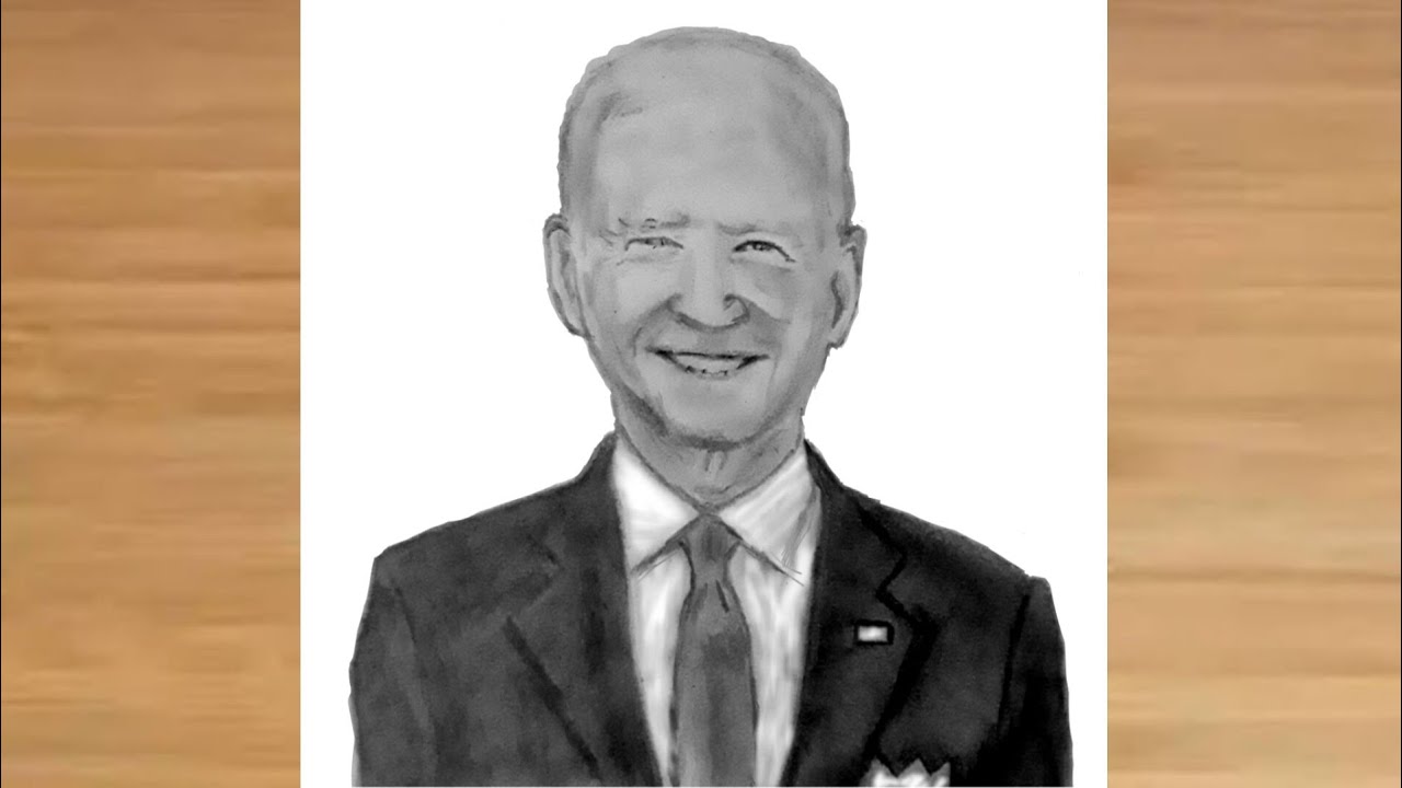 How to draw President Joe Bidden | Joe Bidden drawing | American ...