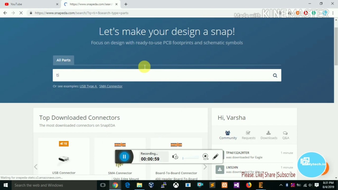 How to add new library in Eagle using Snapeda (Hindi) हिन्दी - YouTube