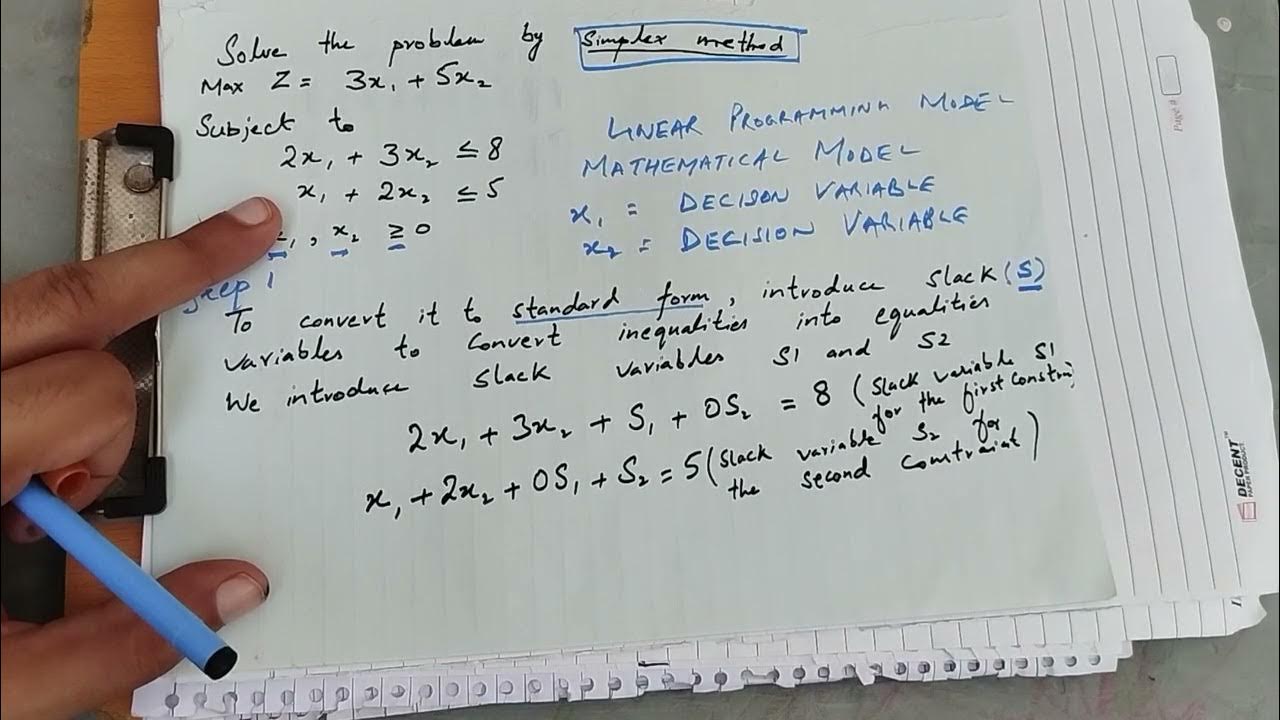 Linear programming Simplex method for optimal profit maximization - Part 1 (@HamzaFarooqui-hf ...