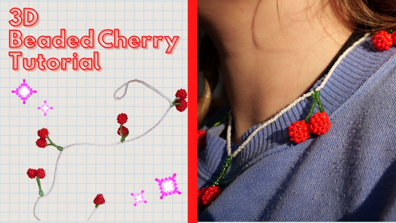 3D Beaded Cherry Tutorial - YouTube