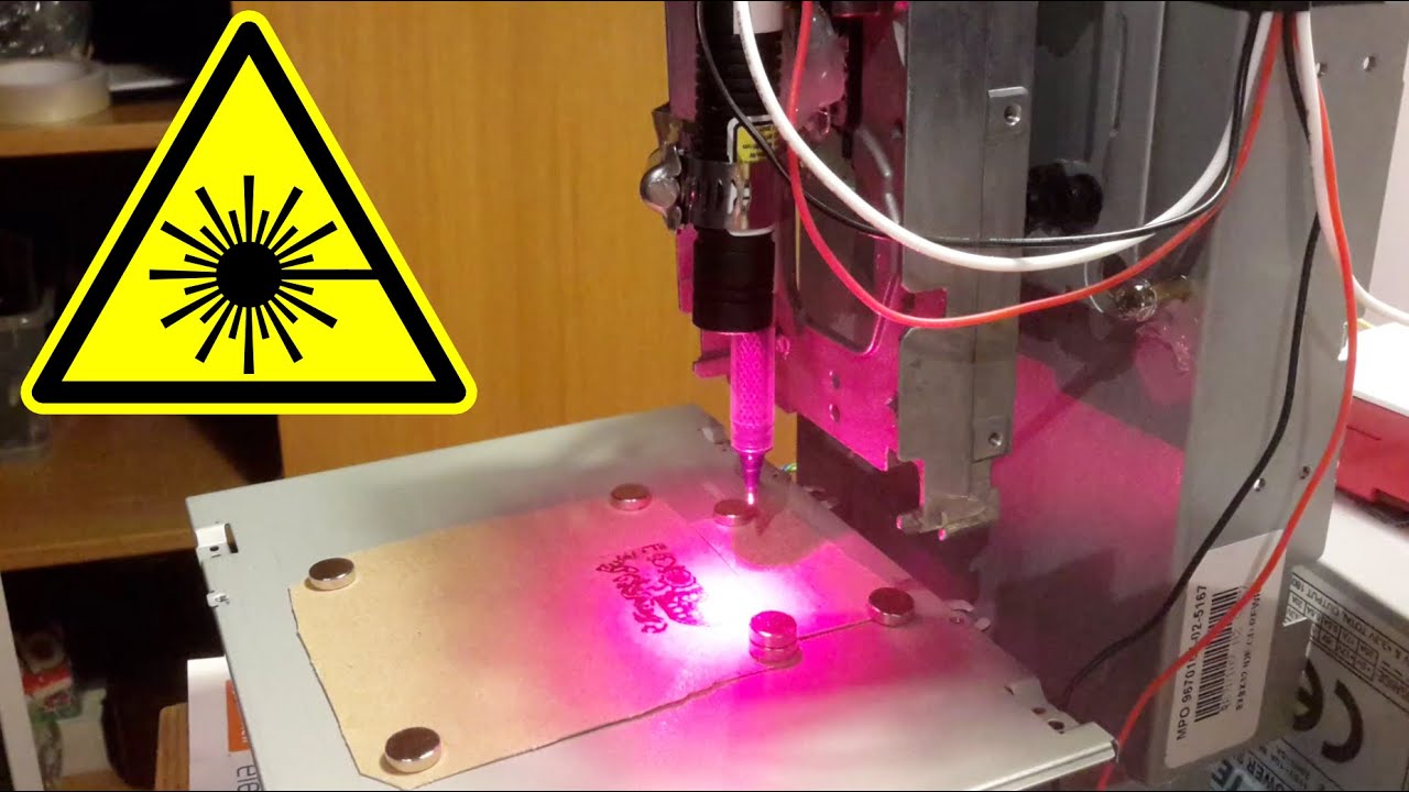 Raspberry Pi #4 - Laser CNC From Disc Drives - YouTube
