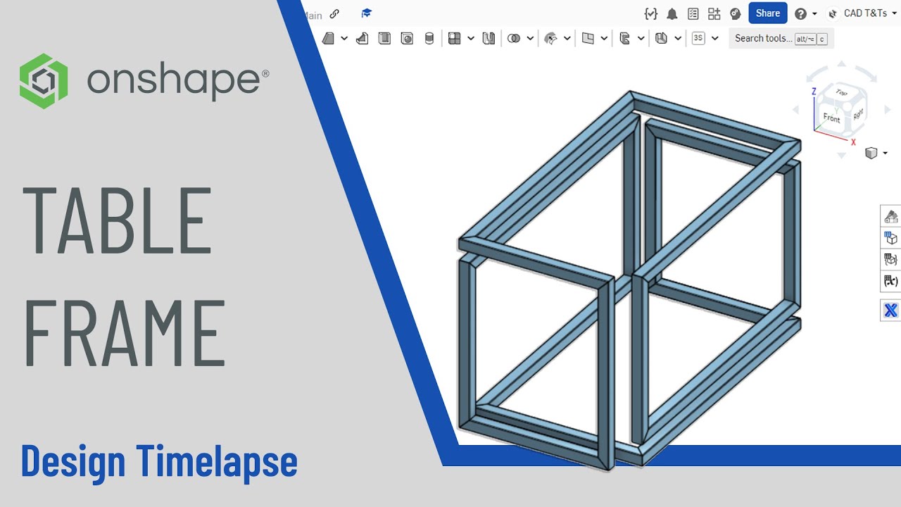 Table frame Design in Onshape - YouTube