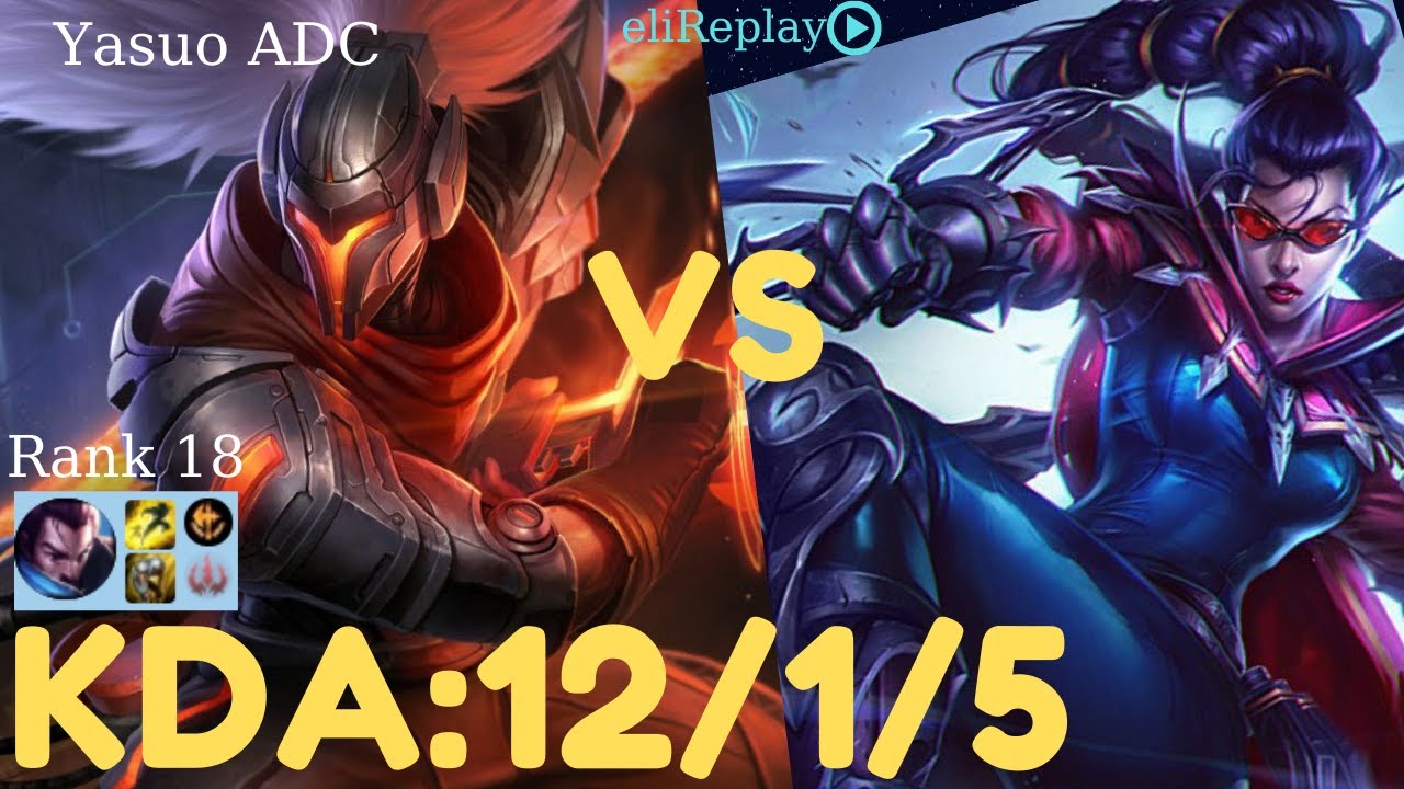 Rank 18 | Yasuo ADC vs Vayne -KDA: 12/ 1/ 5 | EUNE Challenger | League ...