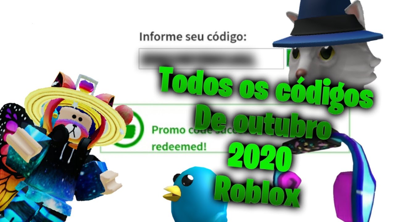 *3 codes* TODOS OS CÓDIGOS DE OUTUBRO 2020 ROBLOX - YouTube