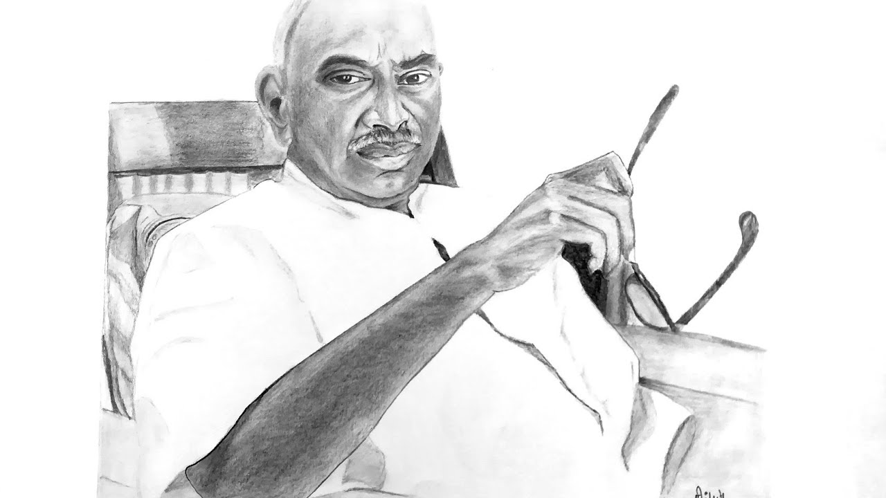 KAMARAJAR PENCIL SKETCH TIME LAPSE | UNIART_2020 | PORTRAIT SKETCH ...
