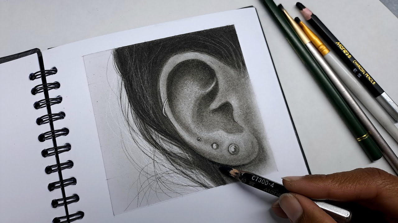 how to draw ears |how to draw ears side view for beginners |how to ...