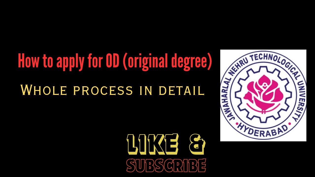 #275 How to apply for OD (original degree) certificate in telangana ...