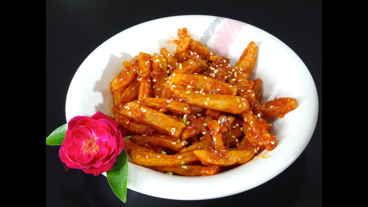 Easy Chilli Potato| Restaurant stlye chilli potato Recipe,by Mallika's ...