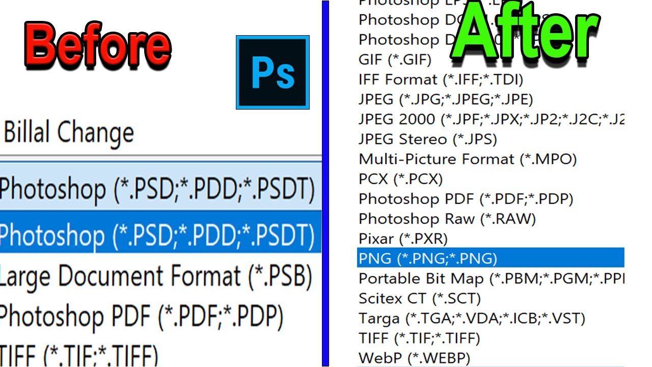 Photoshop png/ JPG/ JPEG/ PSD problem slove?Can't Save As JPG and other ...