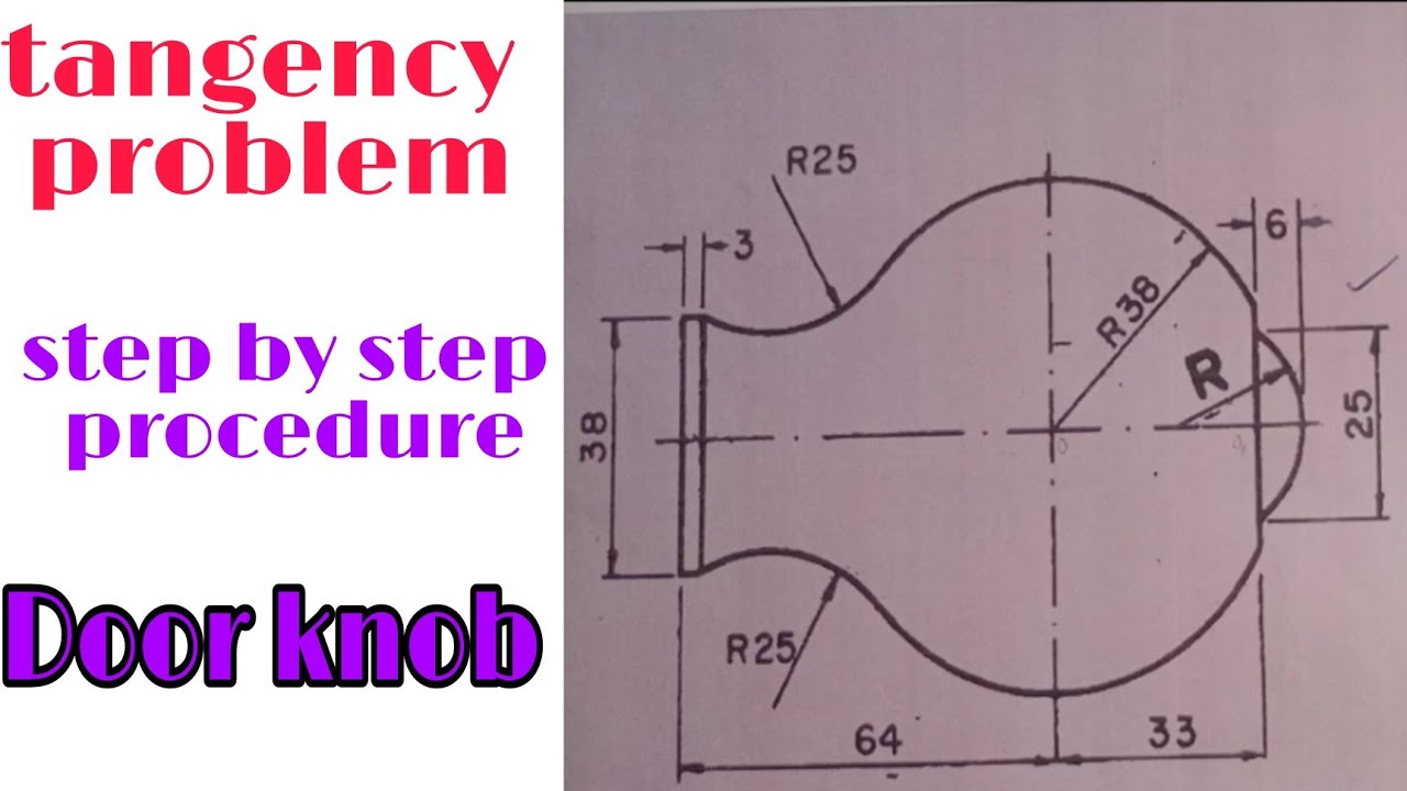 tangency problem in / engineering drawing / technical drawing / Door knob - YouTube