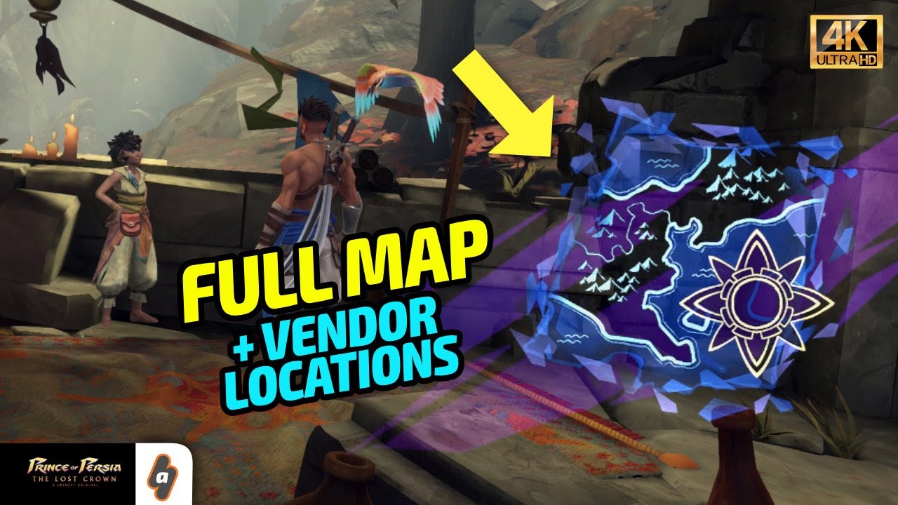 Full map and vendor locations in Prince of Persia The Lost Crown - YouTube
