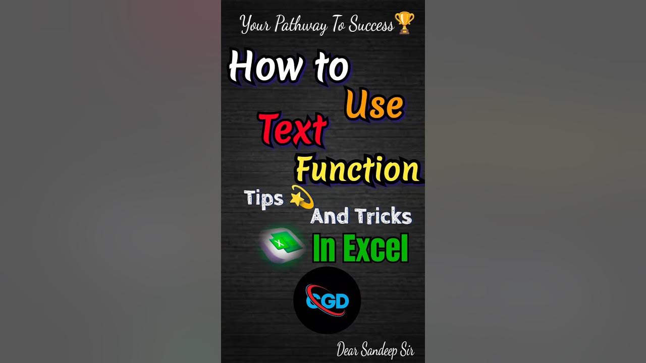 How To Use Text Function In Excel Tips And Tricks 💯💫 Exceltips