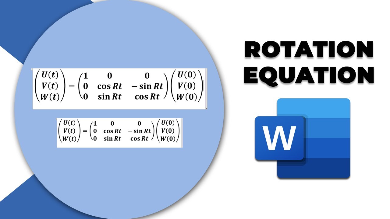 How to add rotation equation in word shortcut - YouTube