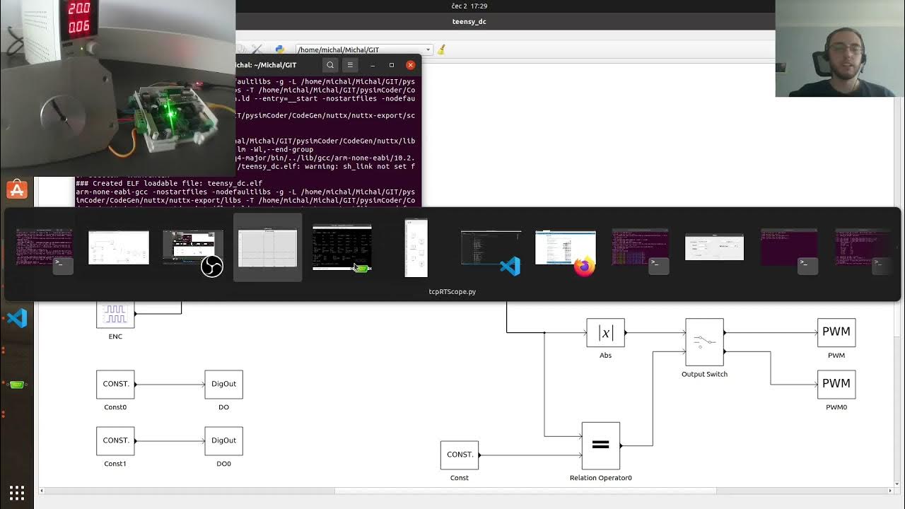 Demo using pySimCoder with NuttX RTOS - YouTube