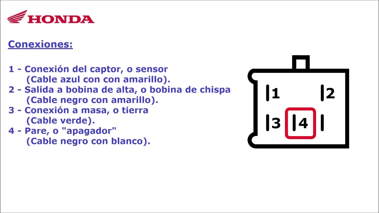 Conexiones de CDI de Honda (Wave, elite, biz, hero, pop, dream) - YouTube