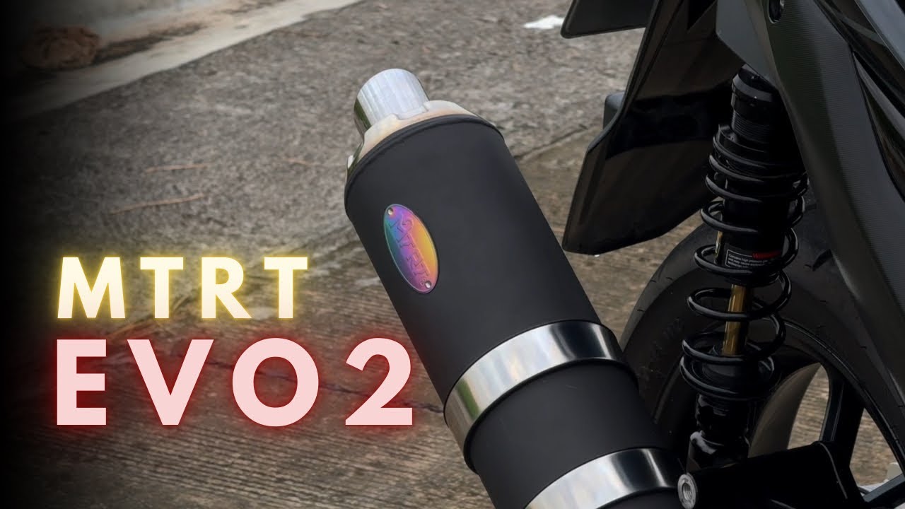 MTRT EVO 2 PIPE - AEROX V2 (340MM CANISTER & 28MM ELBOW) - YouTube
