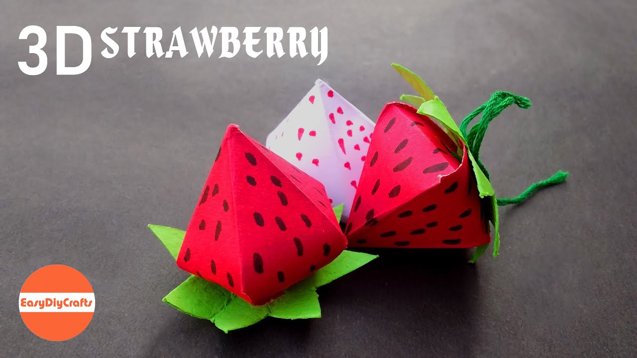 Strawberry Festival 2020 || Small 3D Strawberry Craft for Strawberry ...