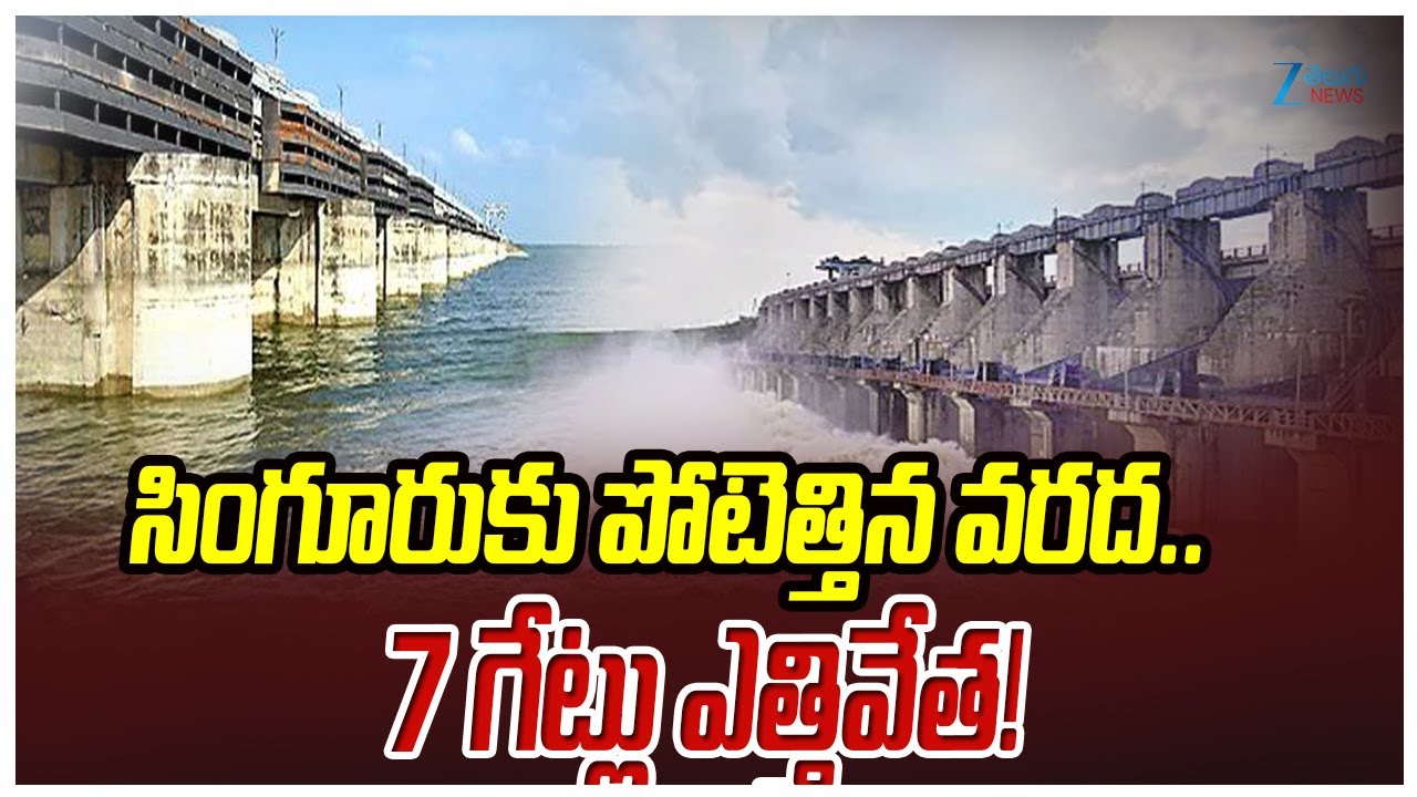 Heavy Flood Water Inflow To Singur Project, 7 Gates Lifted | Zee Telugu ...