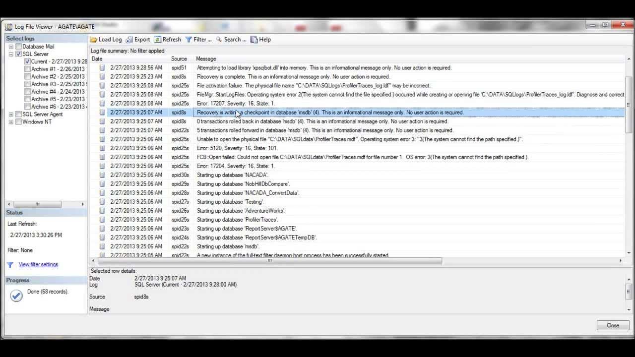 05 SQL DBA Monitor SQL Server engine log files Coach-in-a-Can™ - YouTube