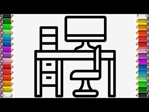 How to draw a computer 🖥️ table drawing easy step-by-step| computer ...