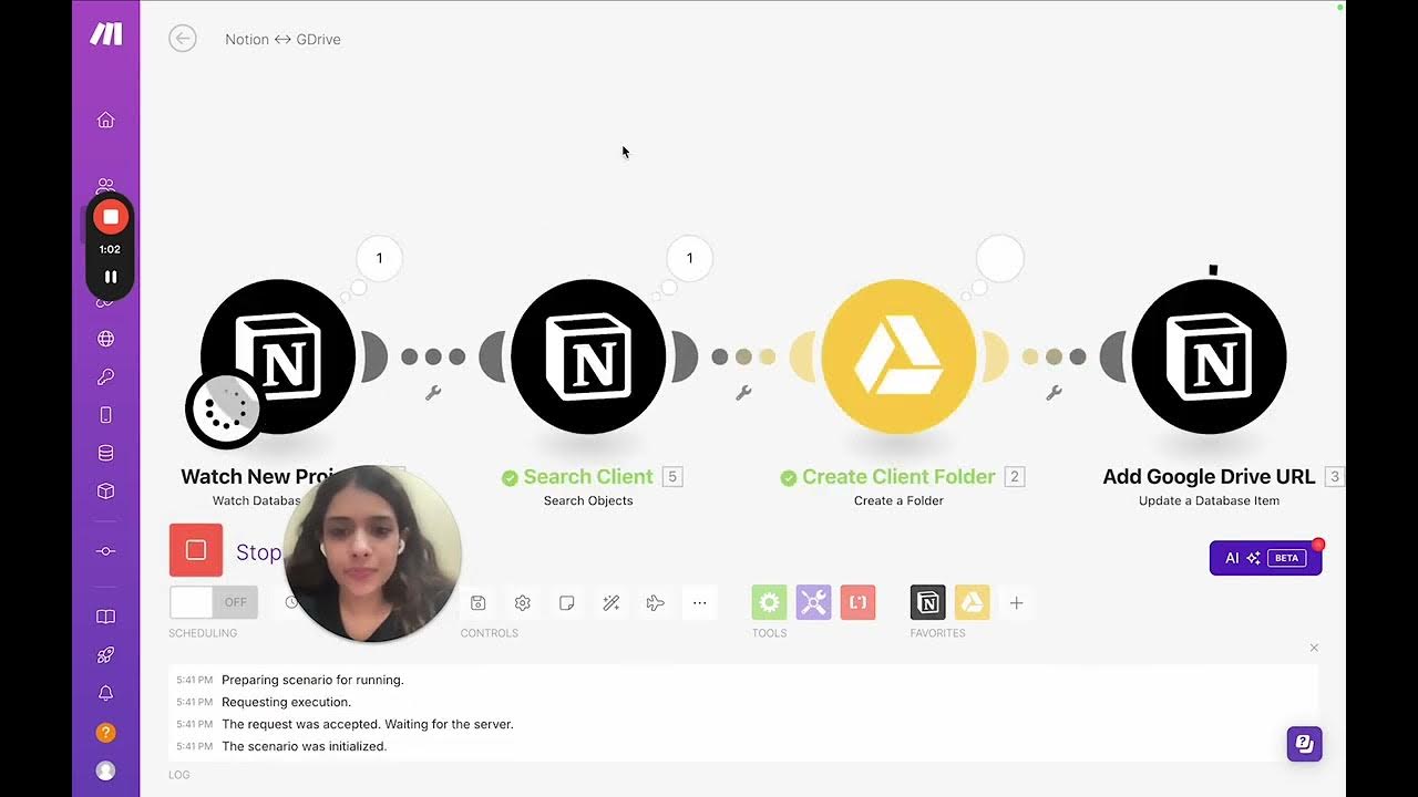Automatically create GDrive folder with Notion and Integromat - YouTube