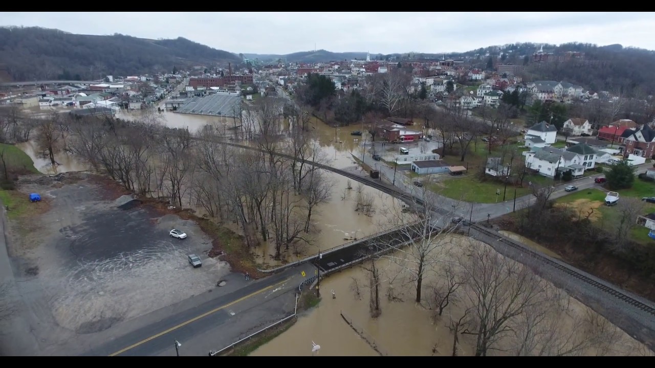 Destructive Winter Flood Drone Footage - YouTube