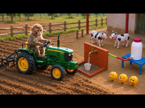 Mini monkey plough tractor // Tap waterpump science project  @SMconstruction   #tapwater