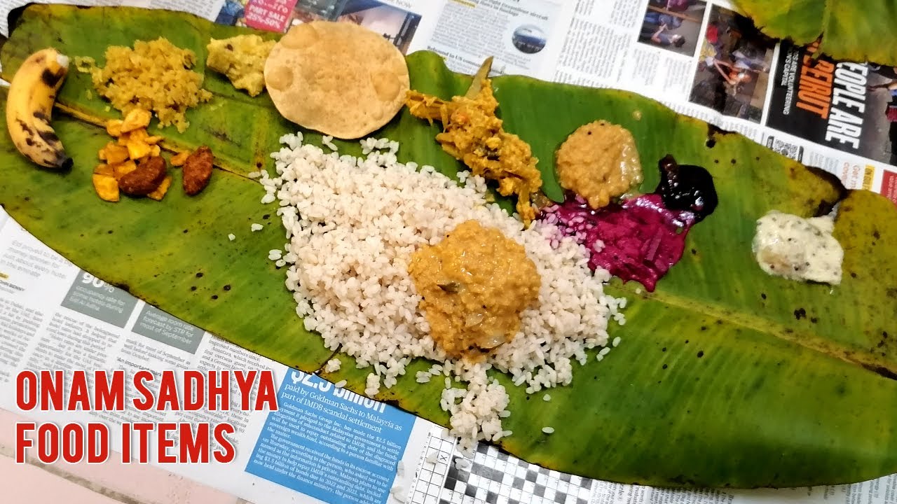 Onam Sadhya Items | Traditional Kerala Style Onam Sadhya | - YouTube
