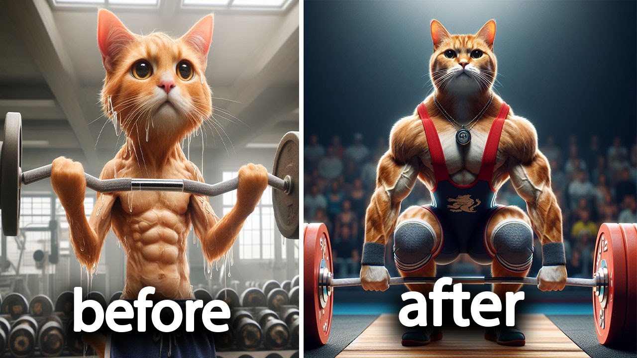 Cat Story | Skinny Cats Strive to Become Muscular and Strong #cat # ...