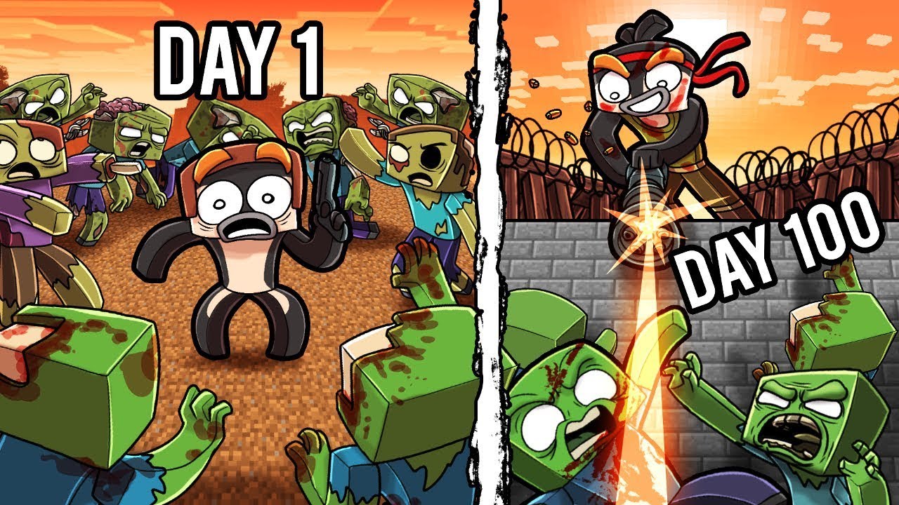 I Survived 100 Days in a WASTELAND ZOMBIE APOCALYPSE! (Minecraft) - YouTube