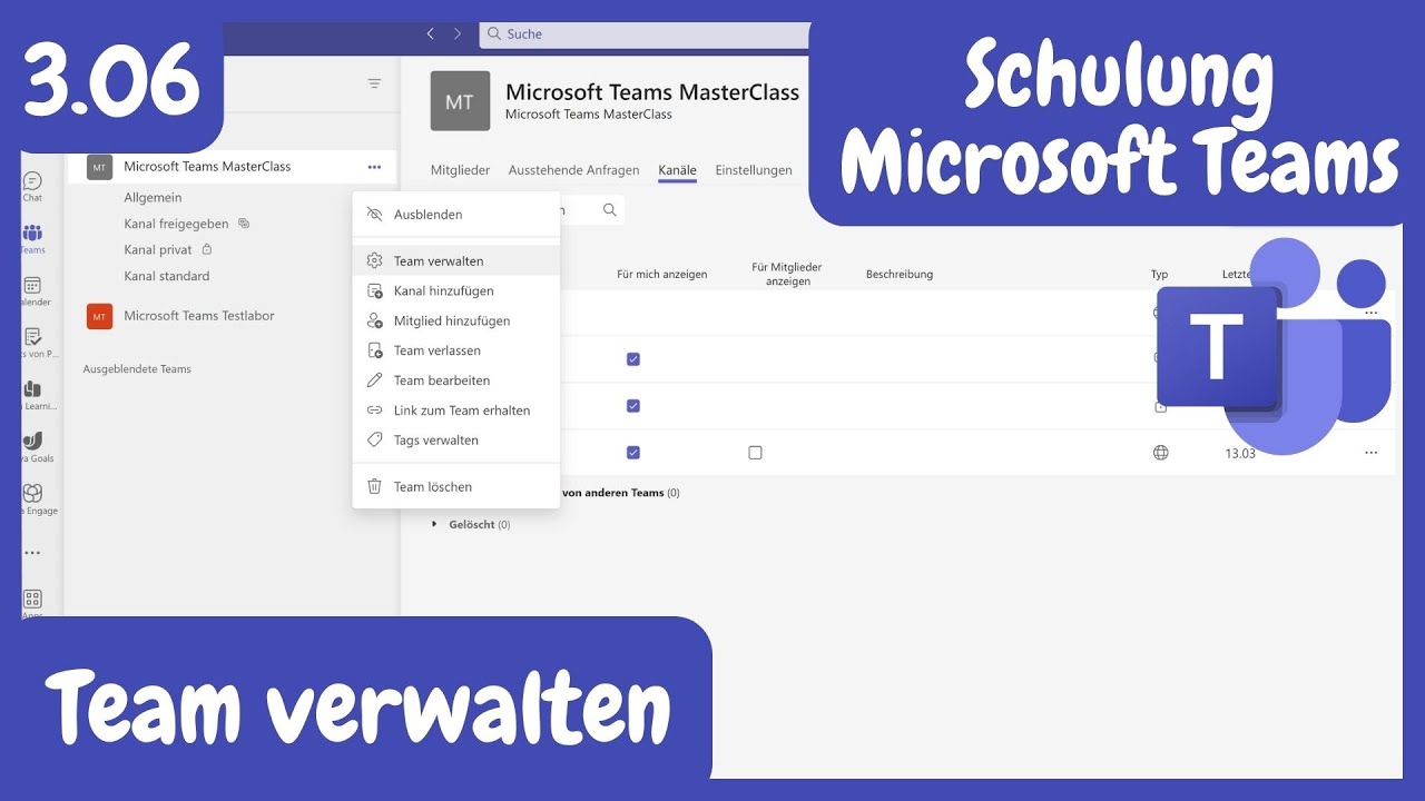 3.06 | Team verwalten | Microsoft Teams MasterClass - YouTube