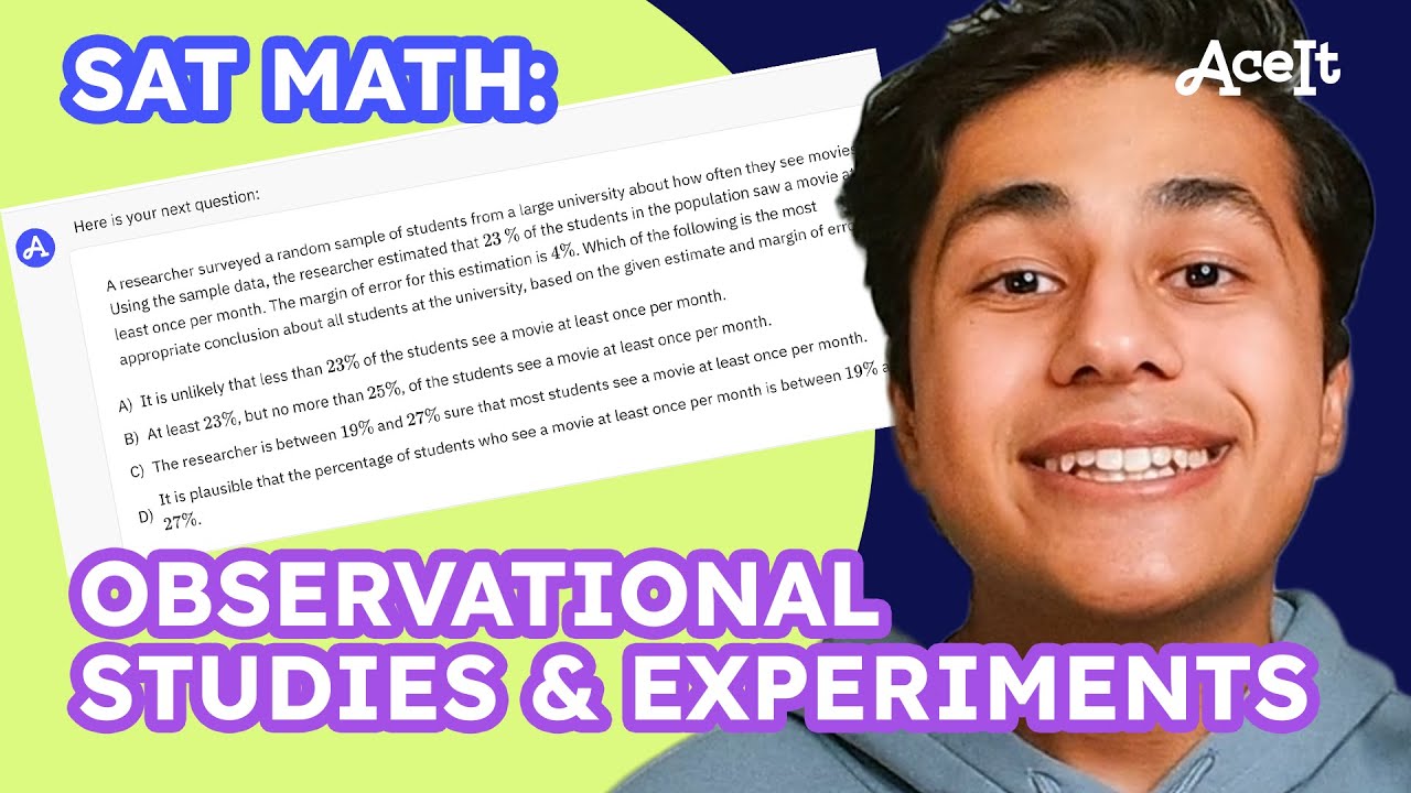 SAT MATH: Observational Studies and Experiments • AceIt - YouTube