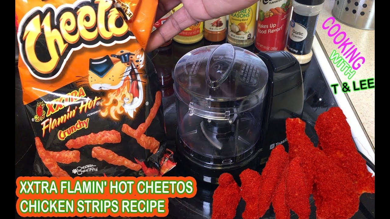 FLAMIN HOT CHEETOS CHICKEN STRIPS - YouTube