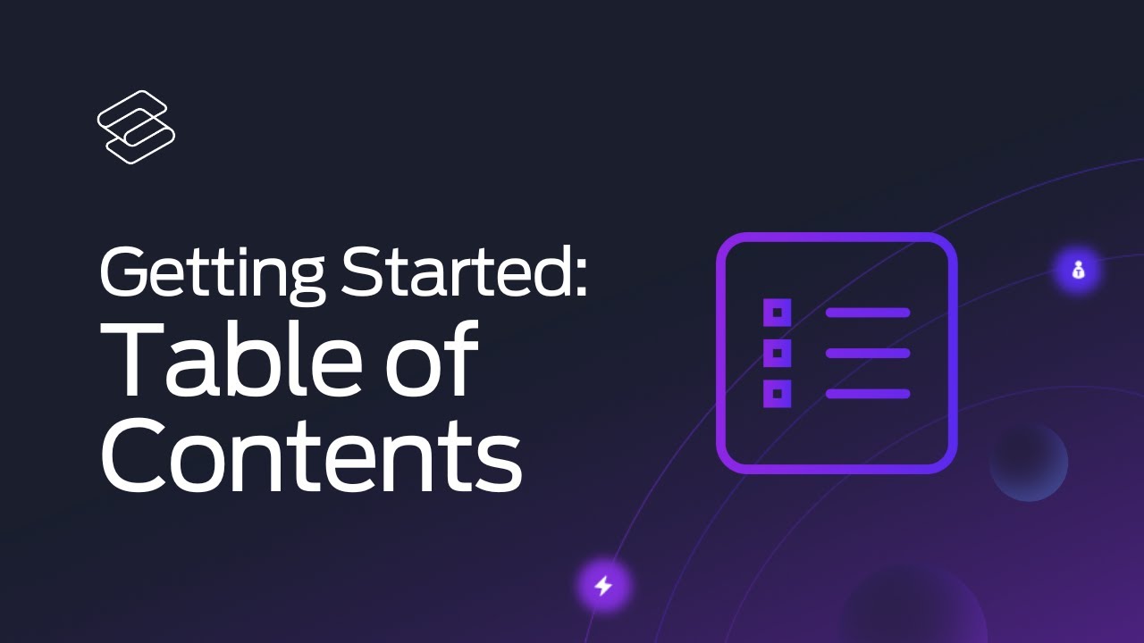 Table of Contents - Quick Start Overview - YouTube