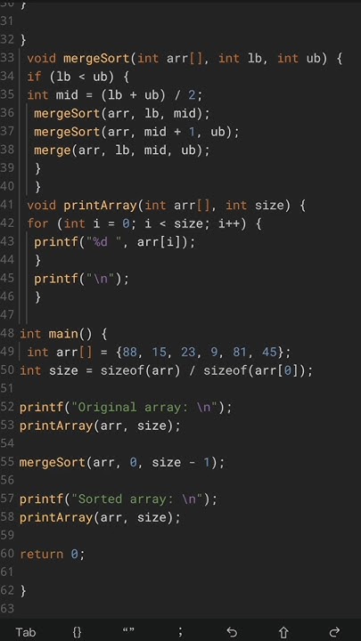 merge sort data structures #shorts #ytshorts #coding #mergesort #programming - YouTube
