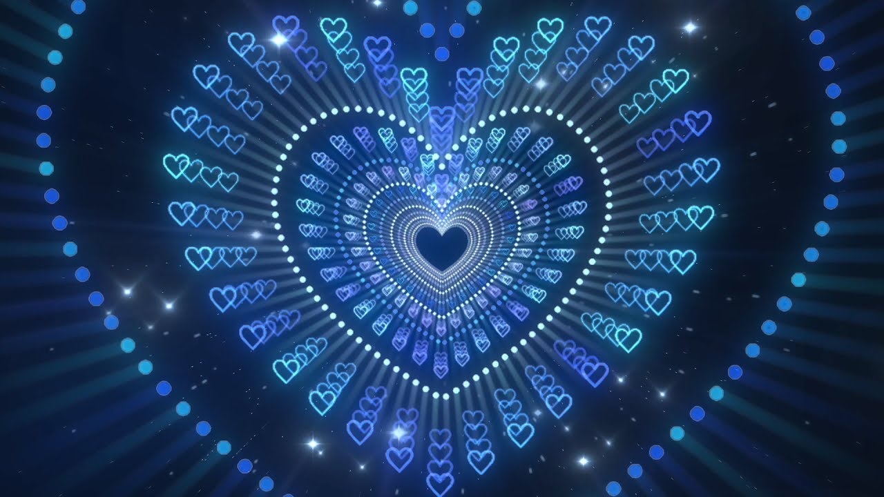 Heart Tunnel💙Blue Heart Background | Abstract Background Video Loop ...