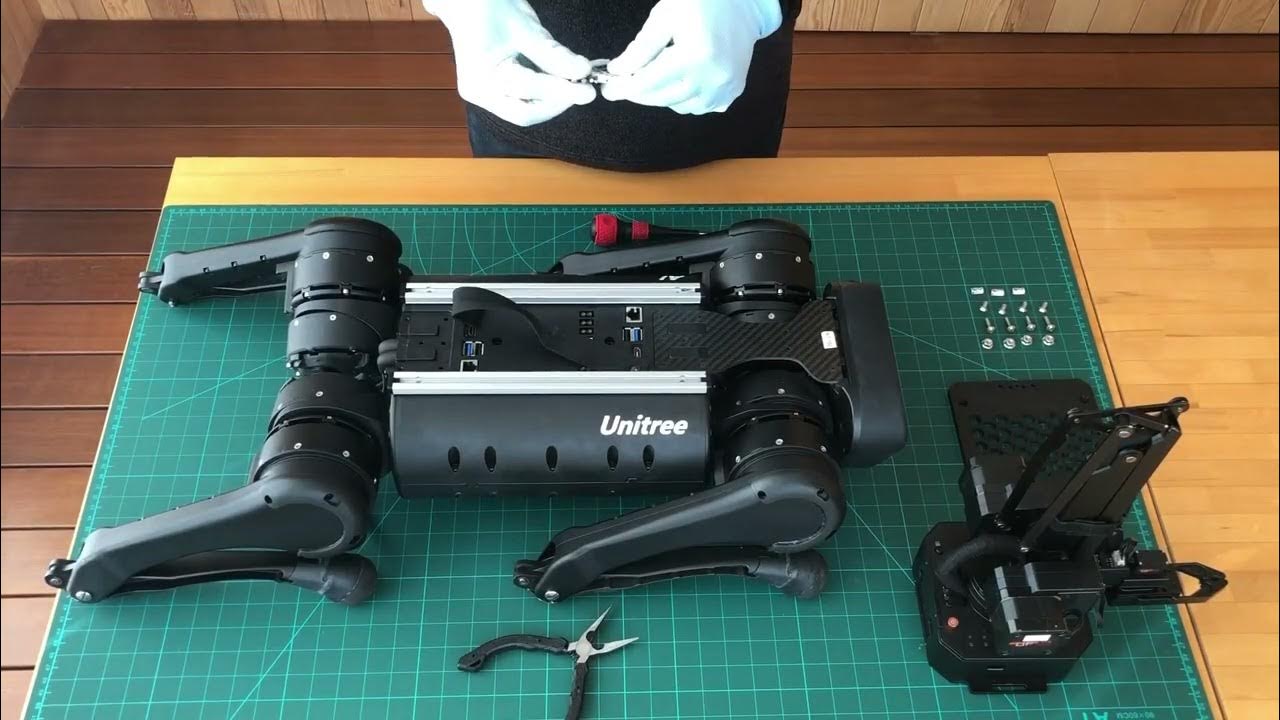 【組立動画】4足ロボット x ロボットアーム : Unitree A1 に uArm を積載 - YouTube