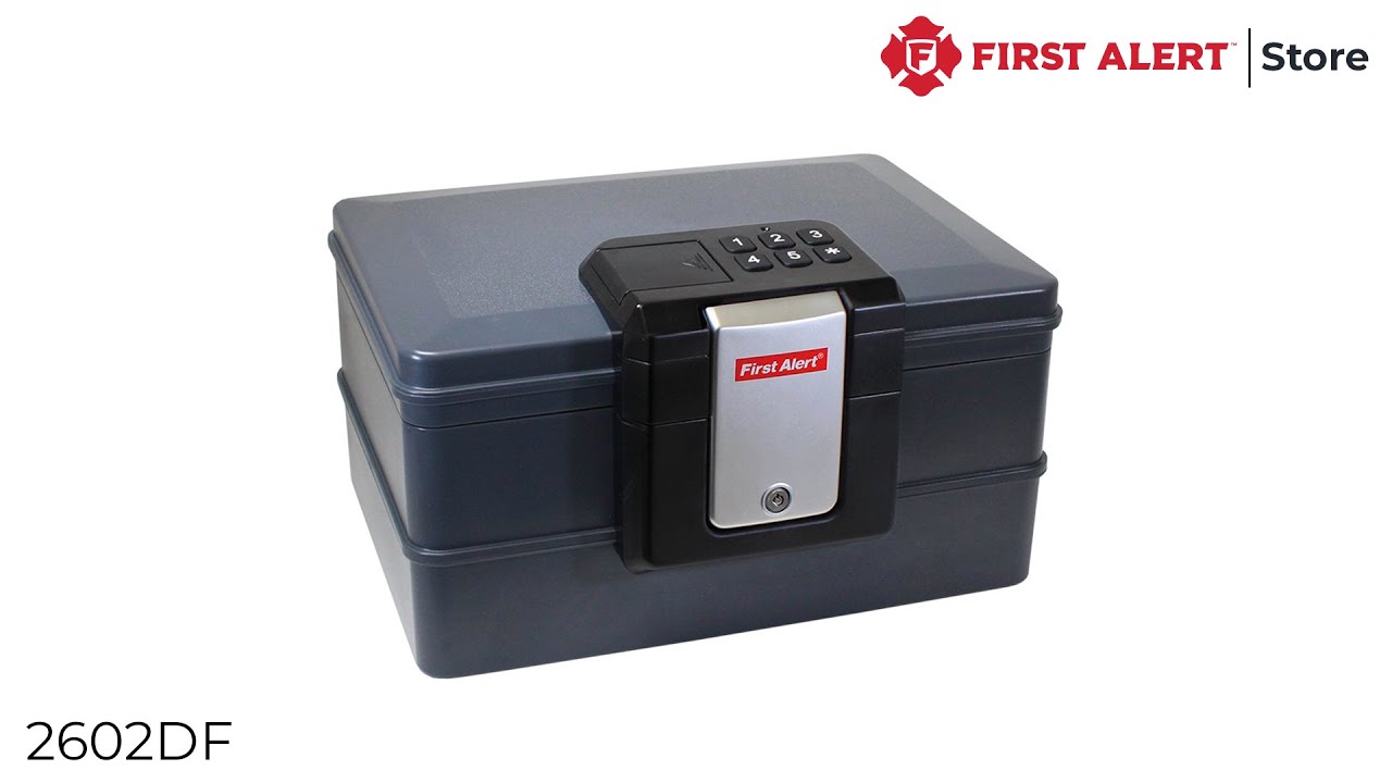 First Alert Waterproof Fire Chest with Digital Lock - (2602DF) - YouTube
