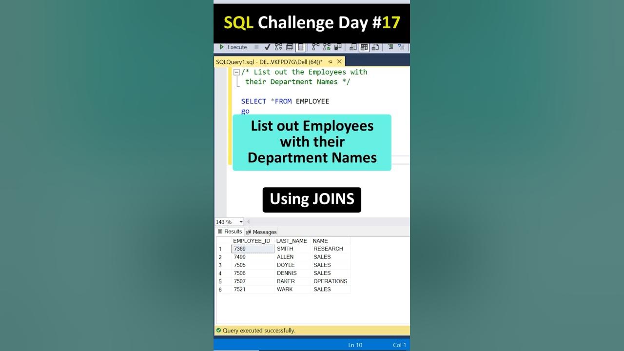 Sql Challenge Day 17 In Telugu Sql Joins In Telugu Sql Youtube