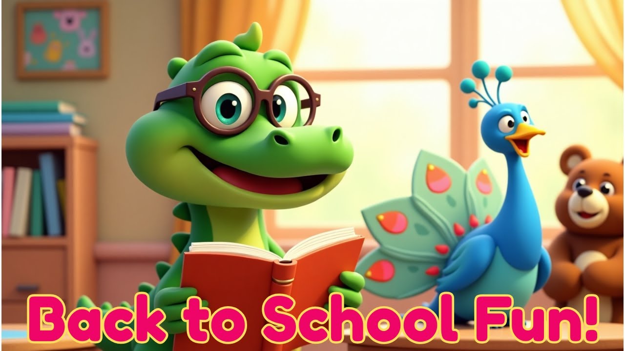 Back to School with Funny Animals 🐵🎒 | Cute Animal School Song for Kids ...