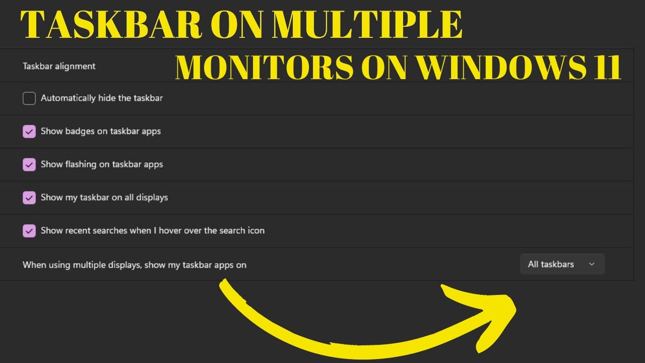 How to manage the Windows 11 taskbar on multiple monitors 2022 - YouTube