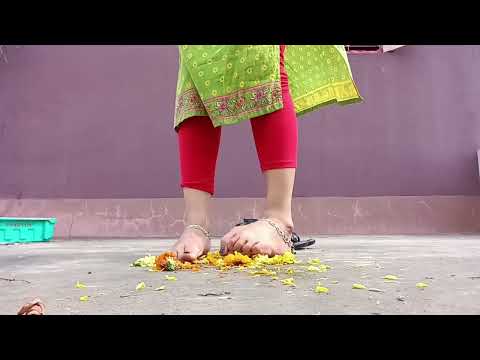 Flower Crushing Video With High Heels 👠👠🌸🌼//Indian Feet