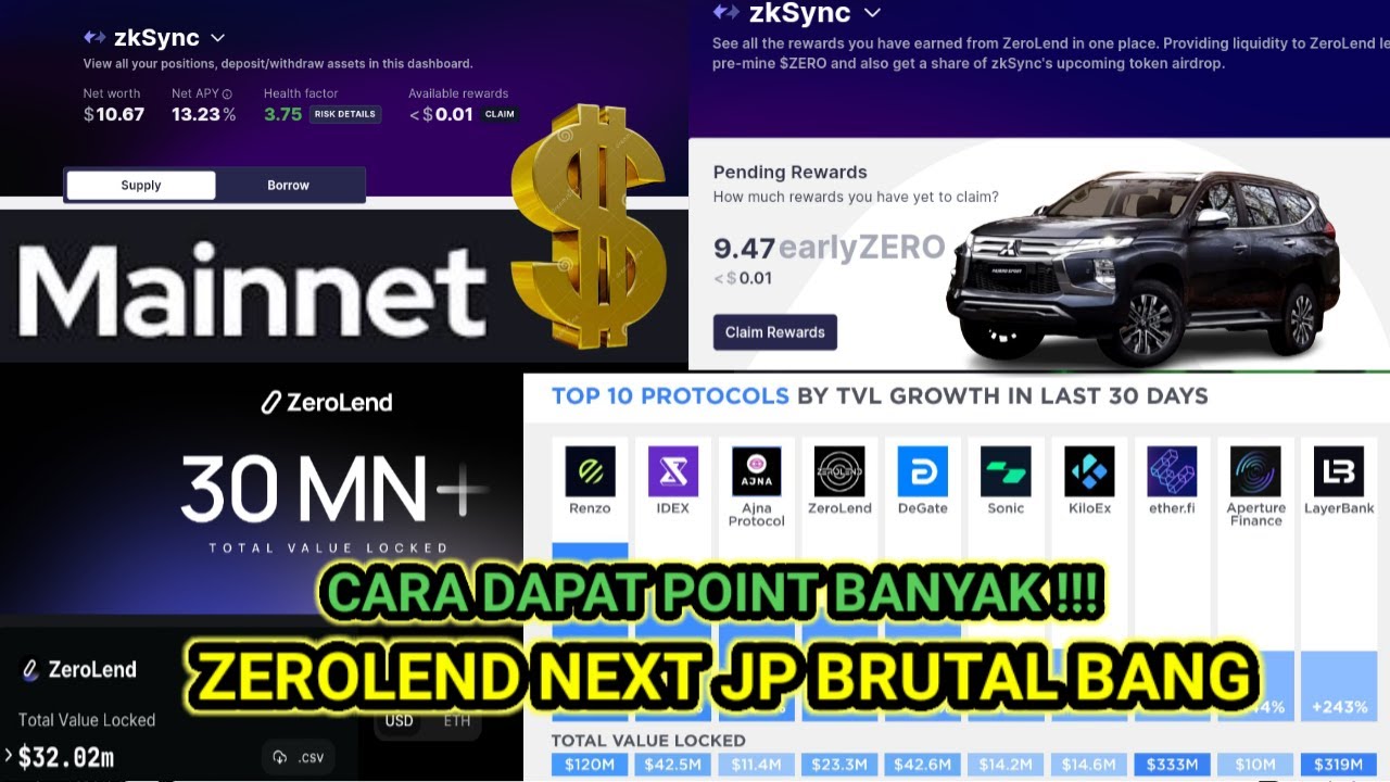 Airdrop Zerolend Tutorial Cara Dapat Point Banyak Next JP BRUTAL $ZERO Good Project Sir.. - YouTube