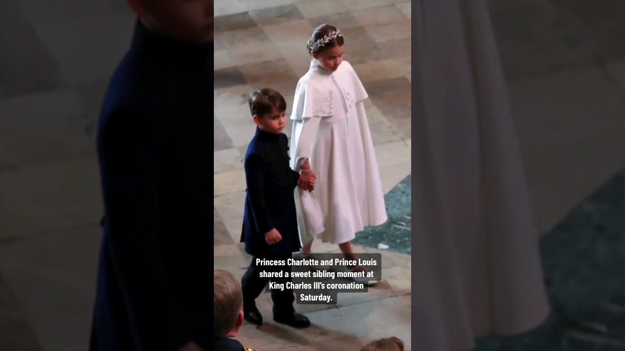 Princess Charlotte & Prince Louis adorable hold hands at King Charles ...