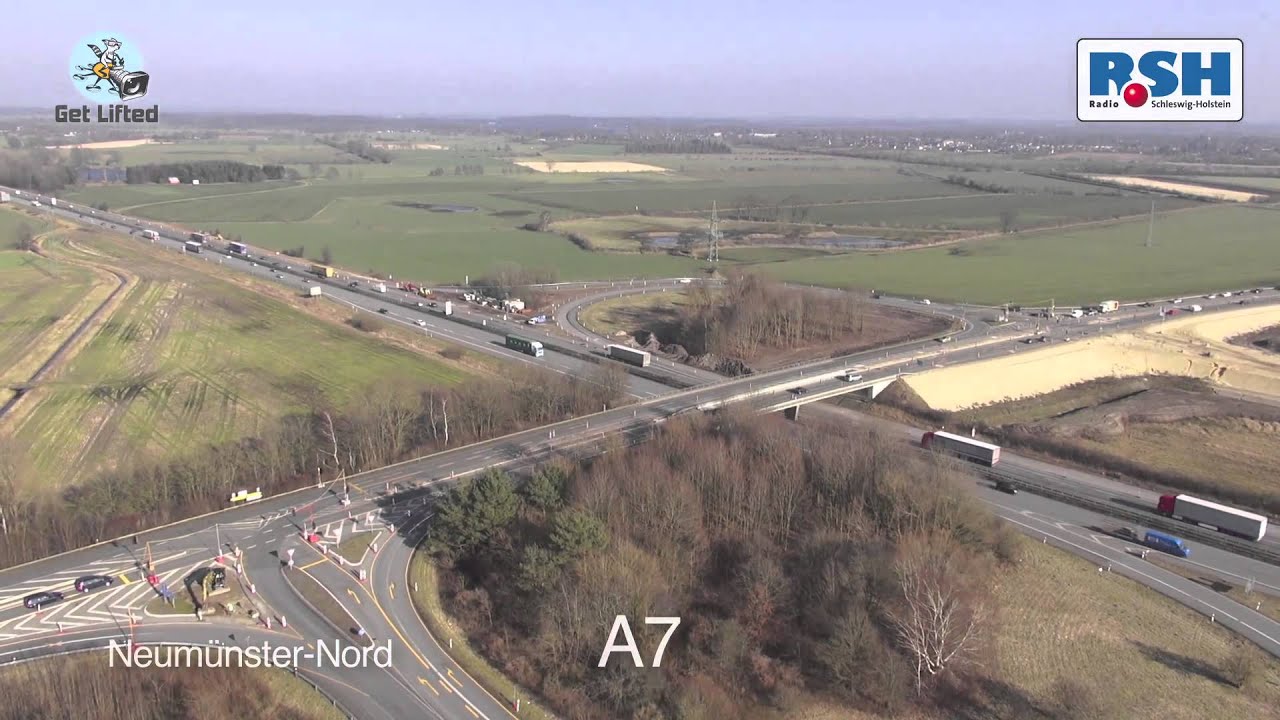A7 Baustelle bei Neumünster Nord 19.02. - YouTube