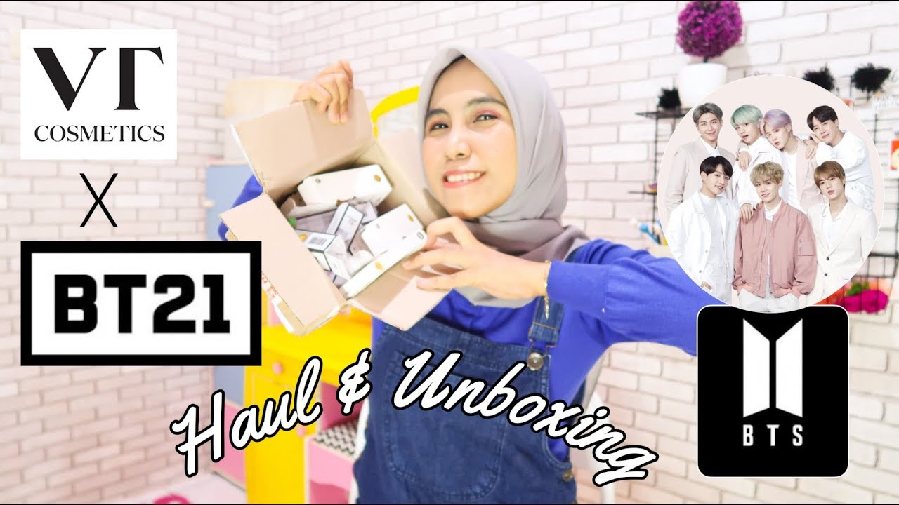 PAKET TIBA YEY! VT X BT21 Cosmetics | BTS - ARMY MERAPAT :P - YouTube