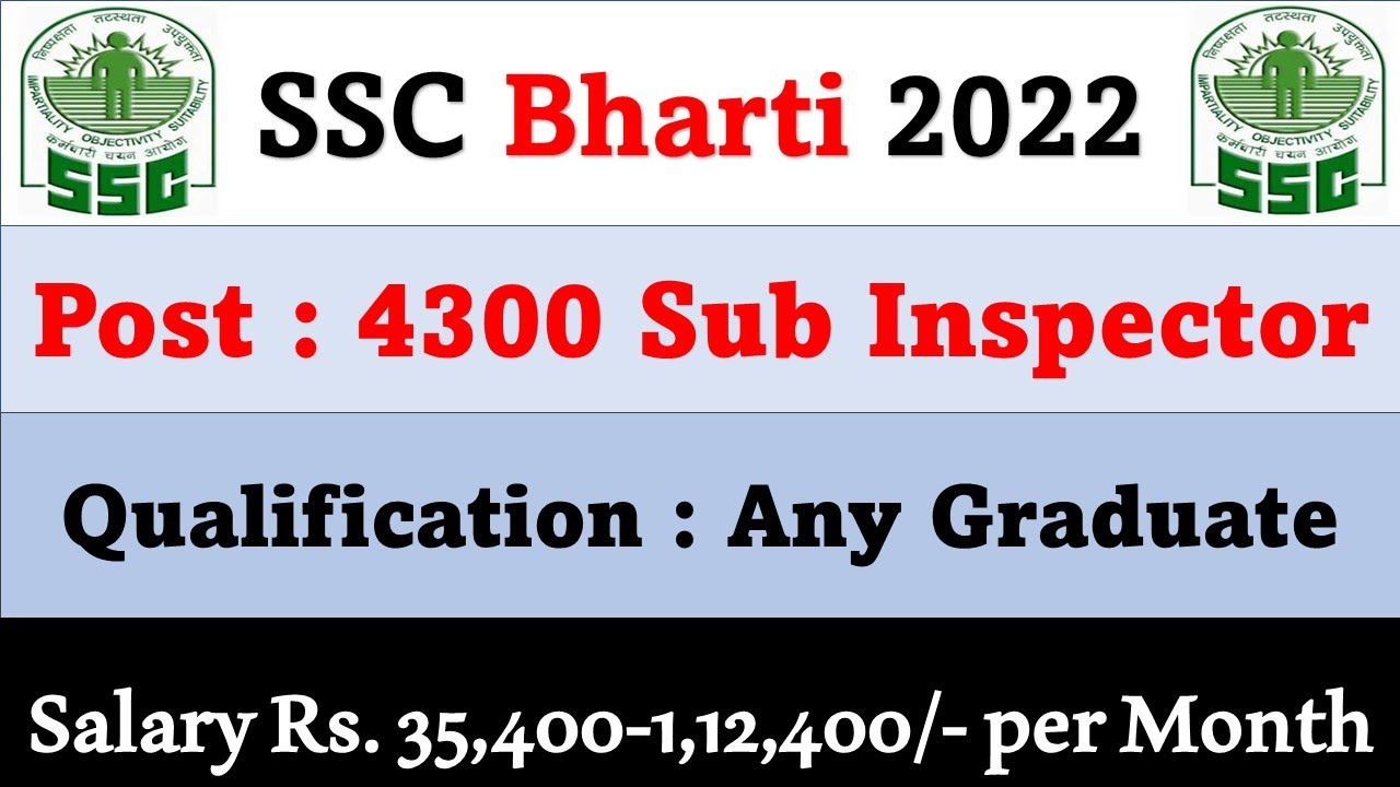 SSC CPO Recruitment 2022 – Apply Online for 4300 Sub Inspector Posts ...