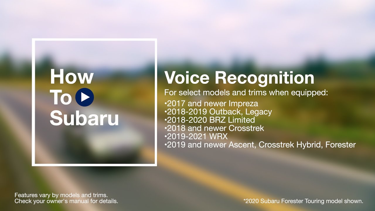 How to Use Your Subaru Voice Recognition - YouTube
