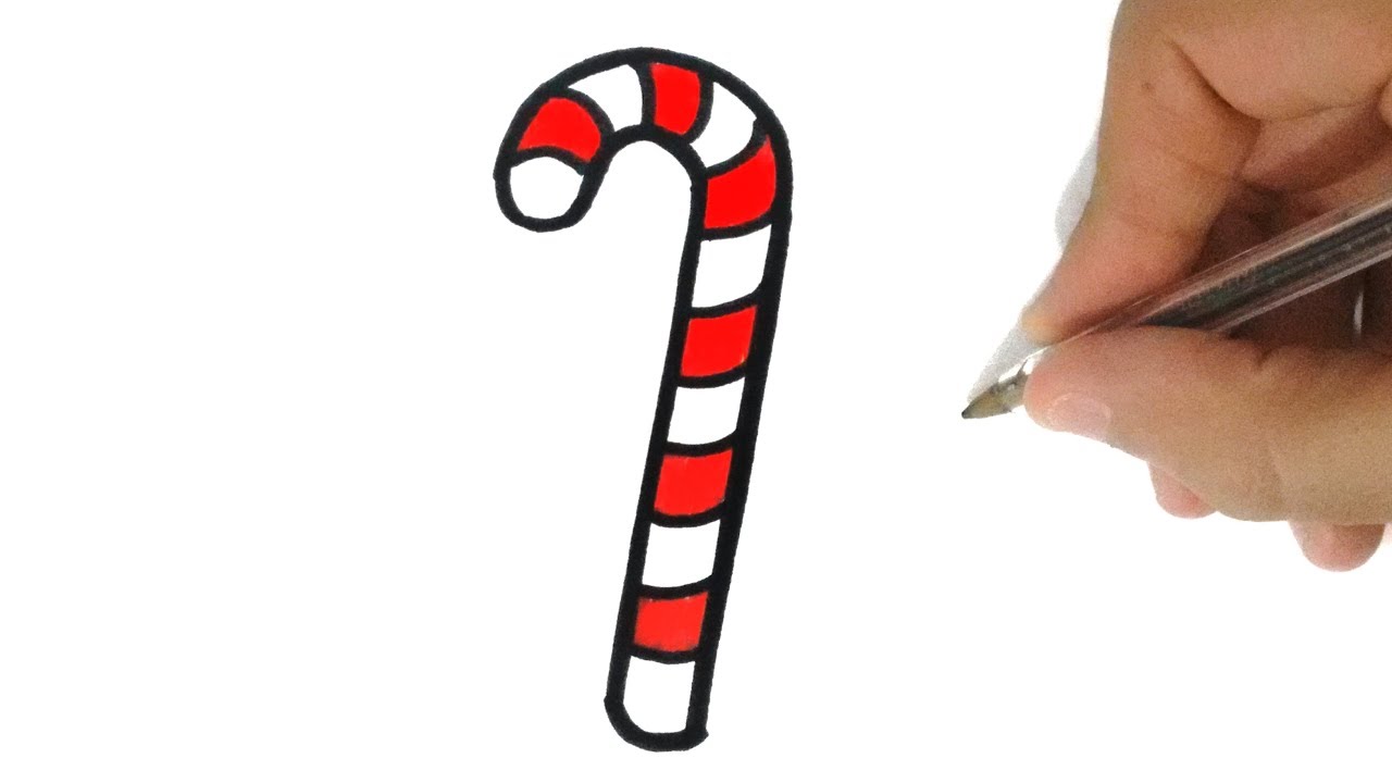 HOW TO DRAW CHRISTMAS CANDY - YouTube