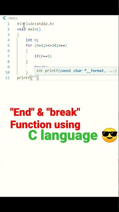 1 C Language End Or Break Function Using Program๐ Codingmaster Shorts C Codingmaster